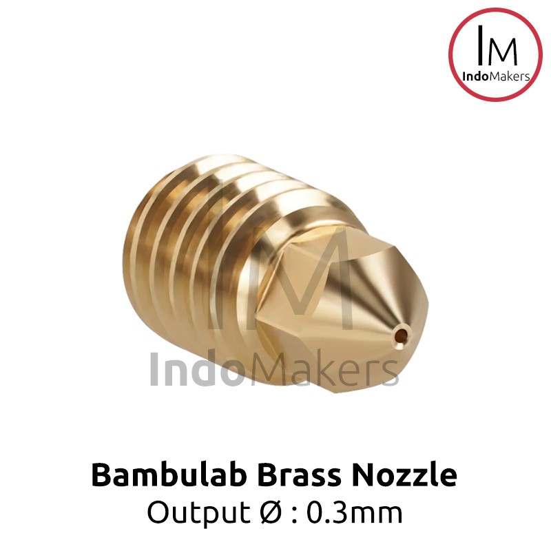 Jual Bambulab 3D Printer Brass Nozzle 1.75 Input Diameter, Output 0.3mm ...