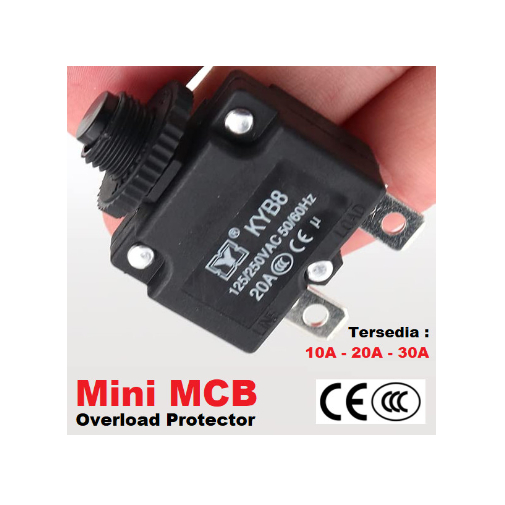 Jual AC DC Resettable Fuse 10A 20A 30A Overload Protector Push Button ...