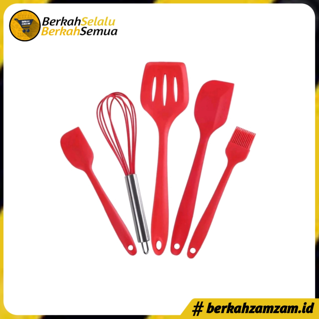Jual ALAT MASAK SPATULA SILIKON SATU SET 5 IN 1 | Shopee Indonesia