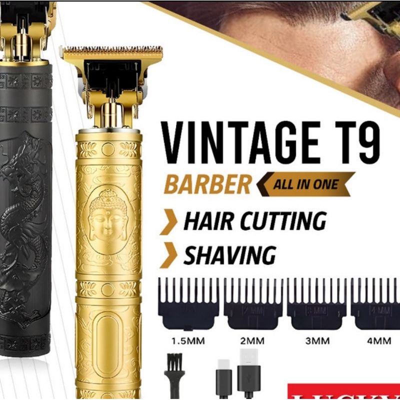 Jual Alat Cukur T9 Dragon Cukuran Rambut 1971 Clipper Trimmer harger USB Carving Motif Naga ...