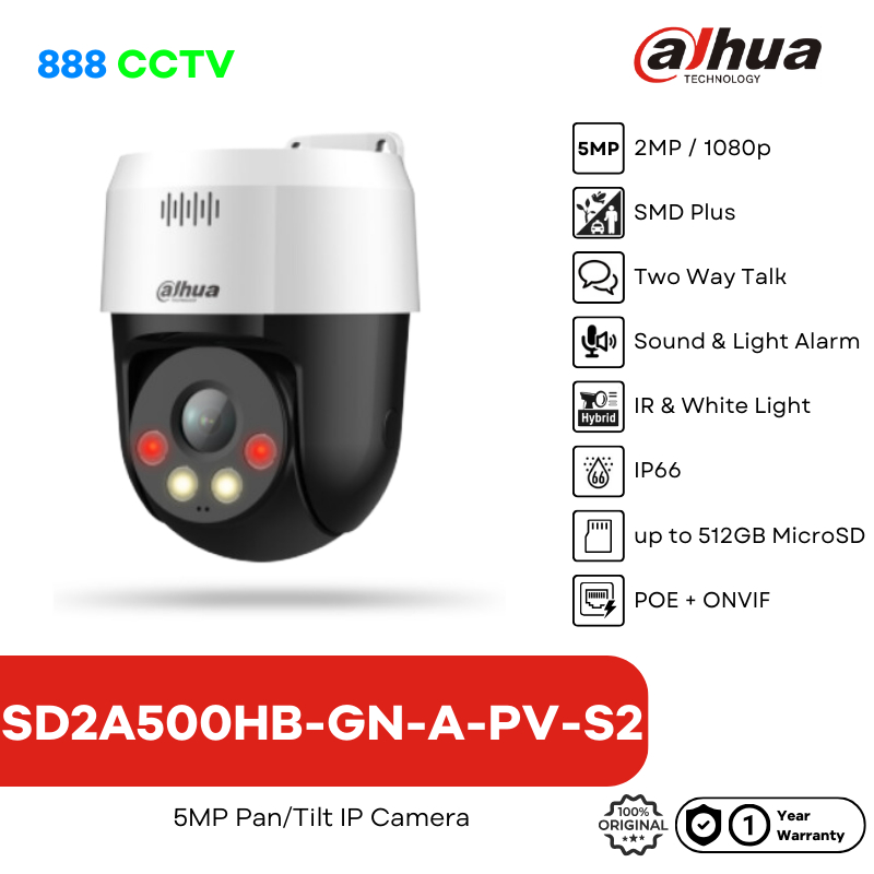 Jual IP Camera CCTV 5MP Dahua SD2A500HB-GN-A-PV-S2 Pan/Tilt | Shopee ...