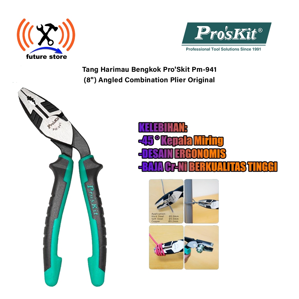 Jual PROSKIT PM-941 Tang Harimau Tang Jepit Clam Pliers Bengkok- Angled ...