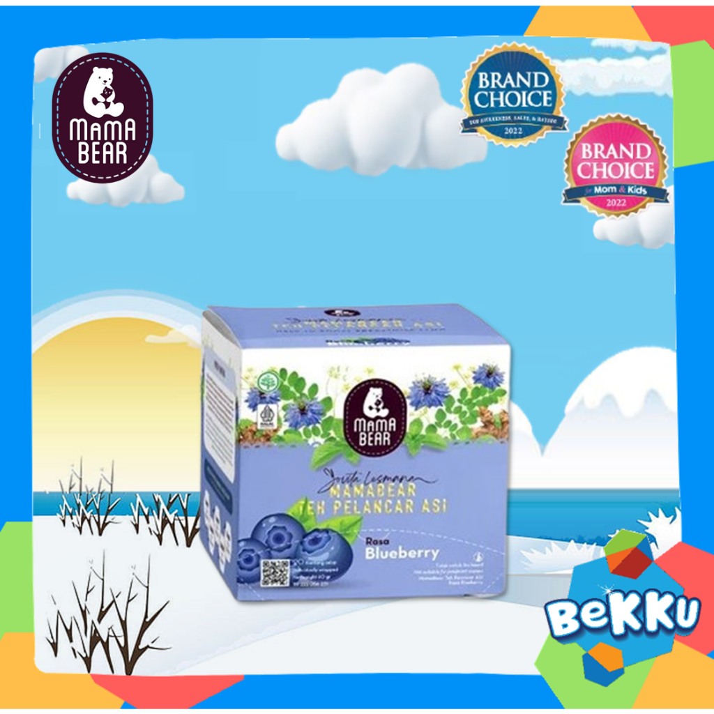 Jual Mamabear Teh Pelancar Asi Blueberry Isi 20 Sachet 60gr / Mama Bear ...