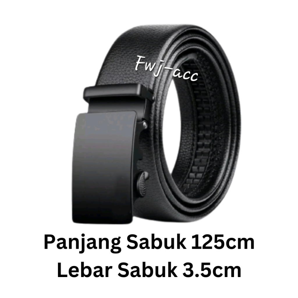 Jual Sabuk Pria Remaja dan Dewasa Model Rel Otomatis Kepala Polos Hitam ...