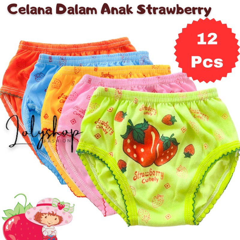 Jual GROSIR 12PCS Celana Dalam Anak Cewek STRAWBERRY / Cd Anak Murah / Cd Anak Perempuan ...