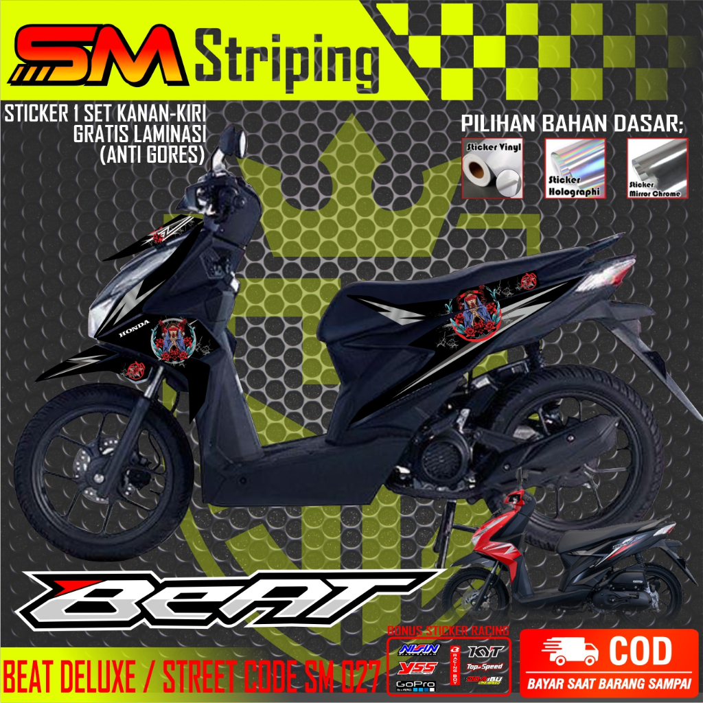 Jual STRIPING MOTOR HONDA BEAT DELUXEVARIASI STICKER MOTIF MEDUSA 110 ...