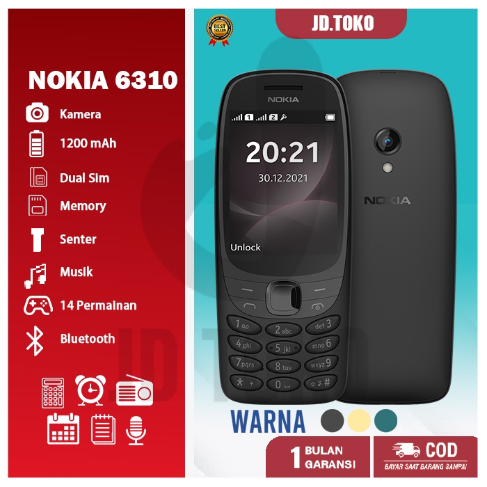 Jual HP NOKIA jadul 6310 2021 ponsel baru dual sim murah dengan garansi ...