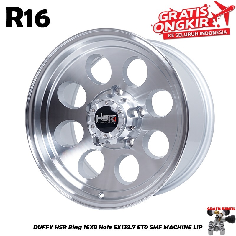 Jual Velg celong mobil Jimny Katana Escudo ring 16 HSR DUFFY R16 lebar 8 Pcd 5X139,7 ET0 Silver ...