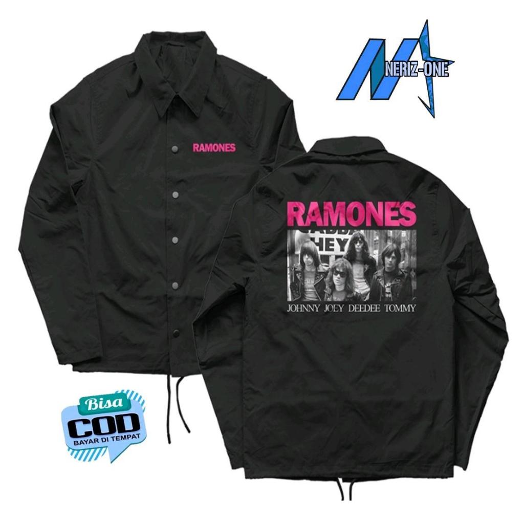 Jual COACH JACKET BAND RAMONES | JACKET WINDBREAKER RAMONES MUSIK PUNK ...