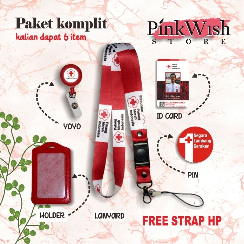 Jual Tali idcard PMI Palang Merah Indonesia Lanyard PMI Kalung PMI ...