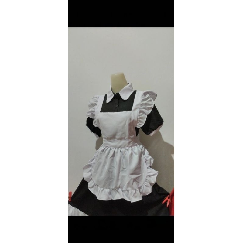Jual costume cosplay maid costume maid cosplay hitam putih | Shopee ...
