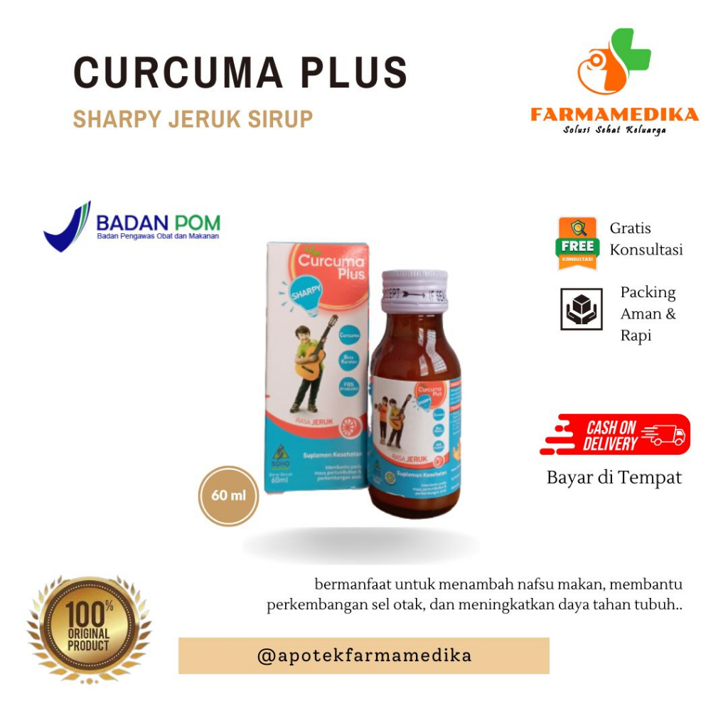 Jual CURCUMA PLUS SHARPY JERUK SIRUP 60ML | Shopee Indonesia