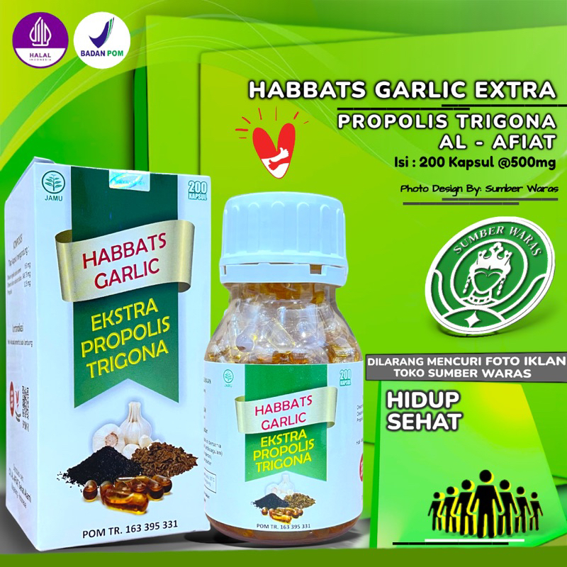 Jual Habbats Garlic Extra Propolis Trigona Al Afiat Bpom 200 Kapsul ...