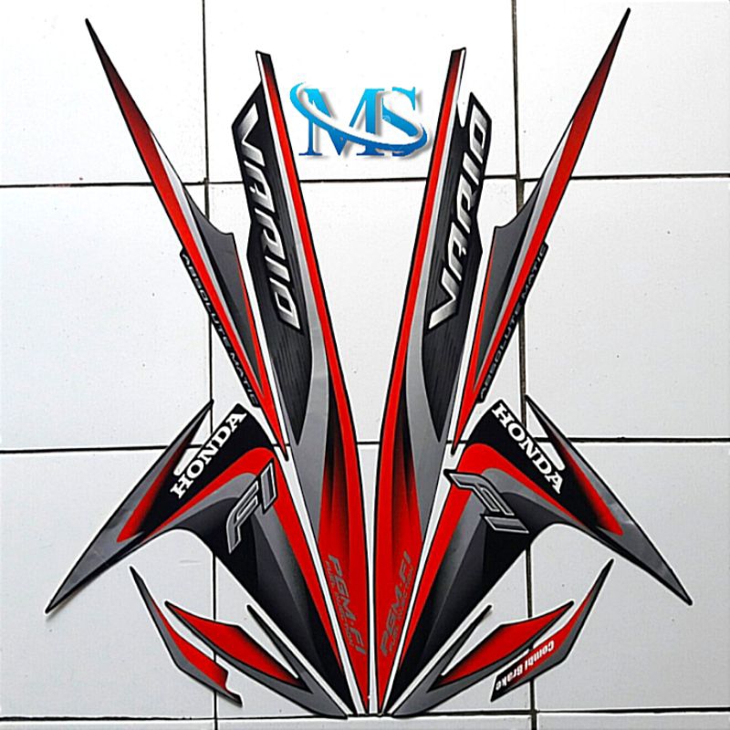 Jual Stiker Striping Motor Vario 110 Fi 2014 2015 Hitam Sticker Lis ...