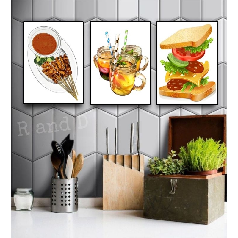 Jual Poster dinding dekorasi dapur gambar masakan ukuran 47x31, hiasan ...