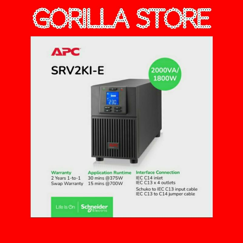 Jual UPS APC Online 2kVa 2000VA 1800W SRV2KI-E Easy UPS Tower | Shopee Indonesia