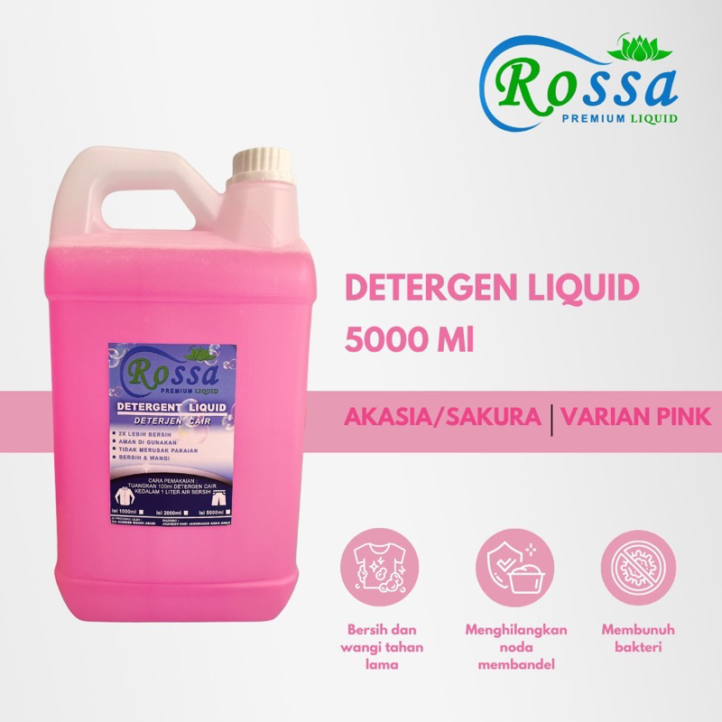 Jual ROSSA - DETERJEN CAIR/DETERGENT LIQUID AROMA SAKURA ISI 5 LITER (INSTAN/SAMEDAY) | Shopee ...