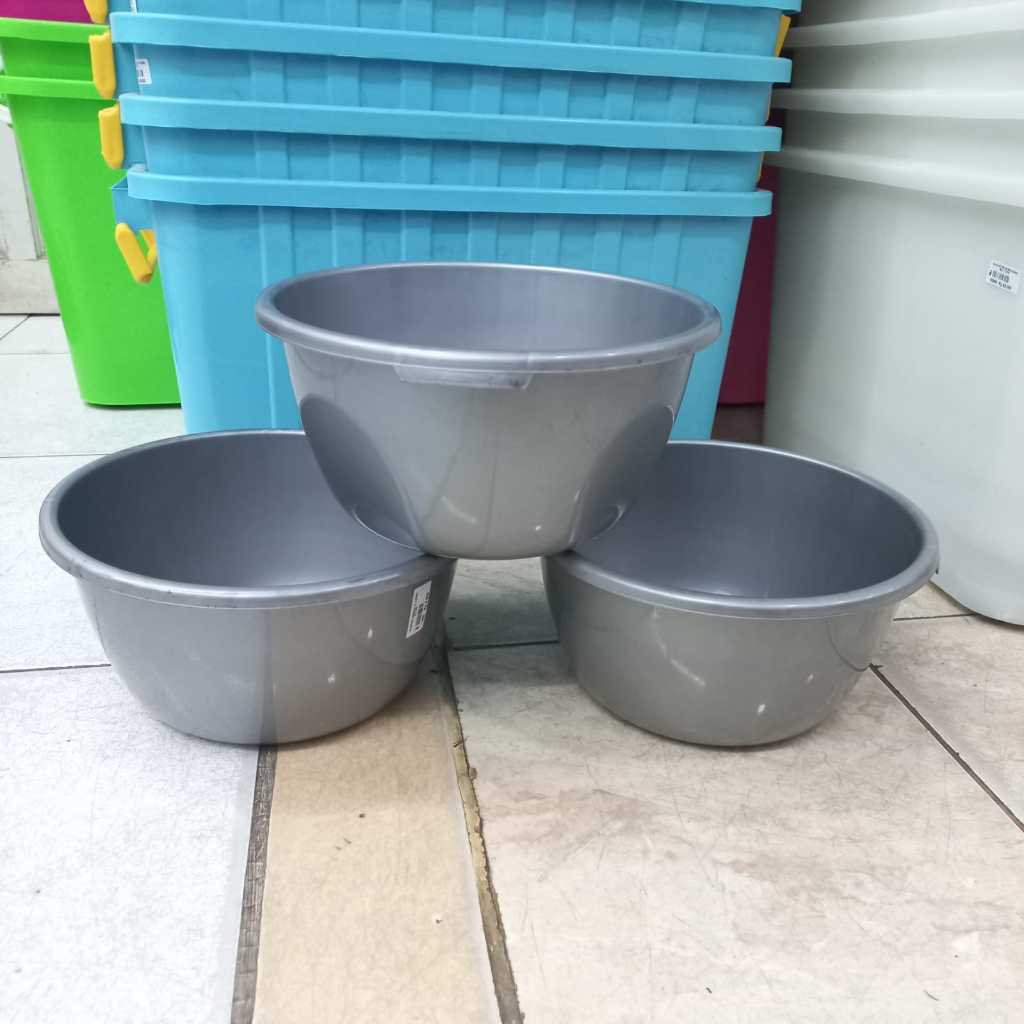 Jual Waskom Jerman 12 Jumbo Silver 3 pcs | Waskom / Baskom Bulat ...