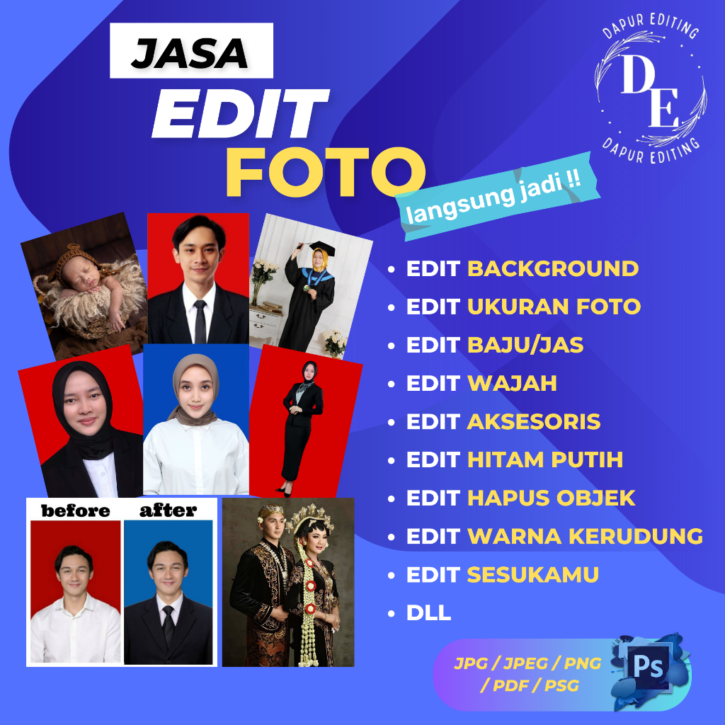 Jual edit pas foto / Jasa edit foto / edit foto / edit wajah / edit ...