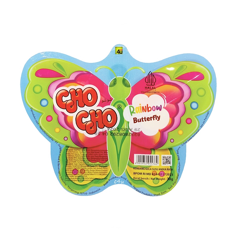 Jual CHO CHO - Permen Susu RAINBOW BUTTERFLY - 30 gr | Shopee Indonesia
