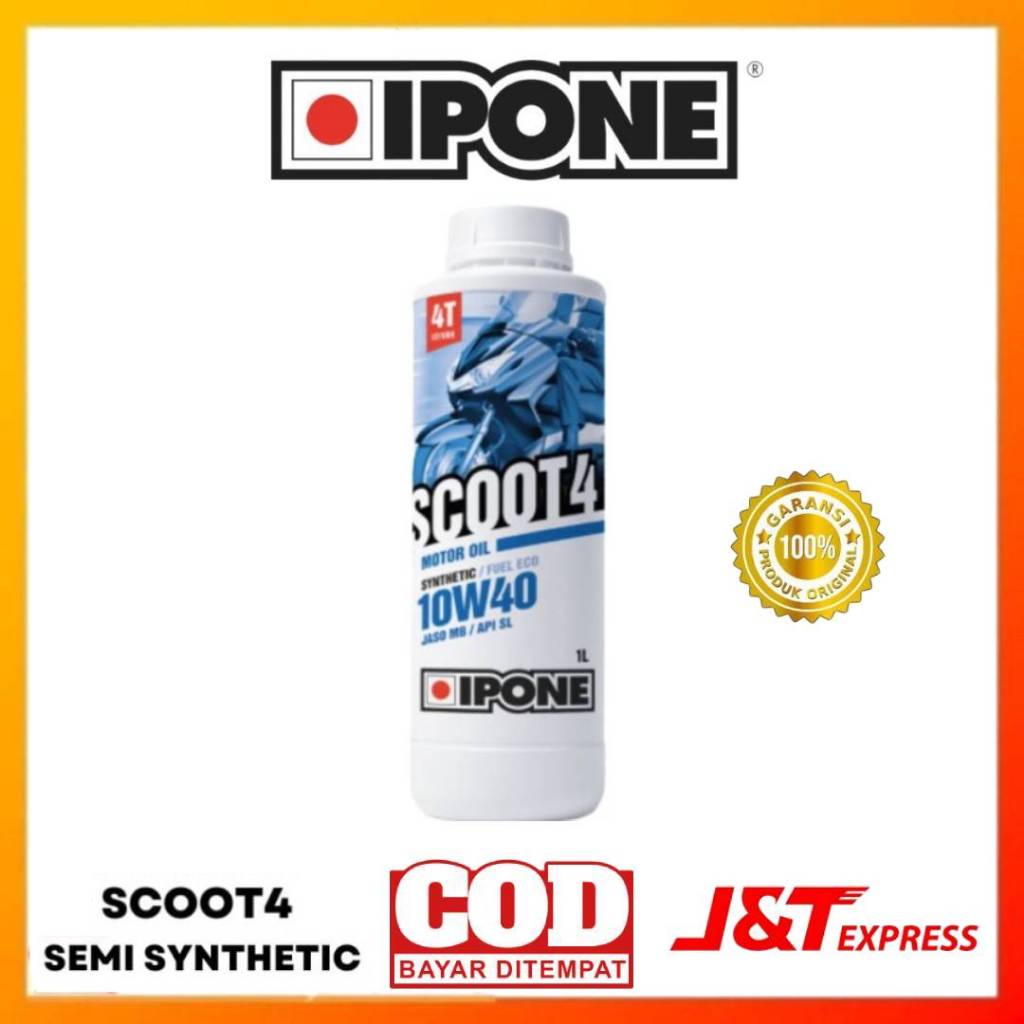 Jual IPONE SCOOT 4 10W30 10W40 Oli Mesin Motor Matic Synthetic 1L NMAX ...