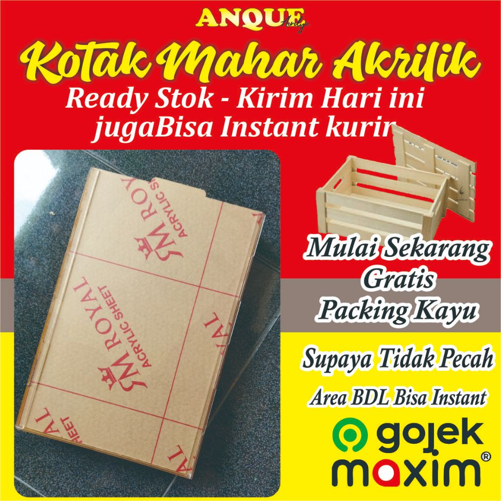 Jual box mahar akrilik slide kotak mahar - ready stok semua ukuran ...