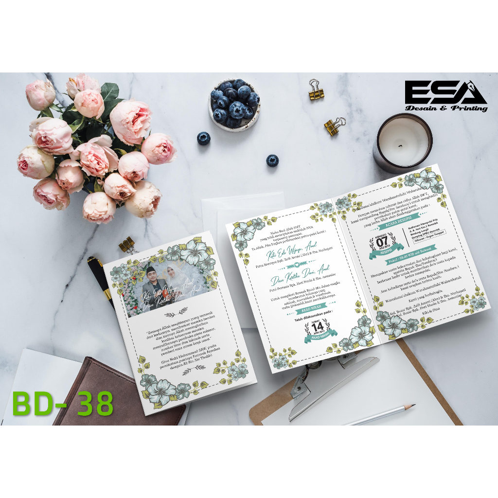 Jual UNDANGAN PERNIKAHAN VINTAGE FLORAL FULL COLOUR UNDANGAN NIKAH ...