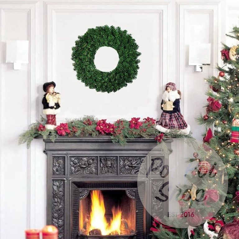 Jual Christmas Krans Dekorasi Pintu Hiasan Natal Daun Natal Lingkar ...