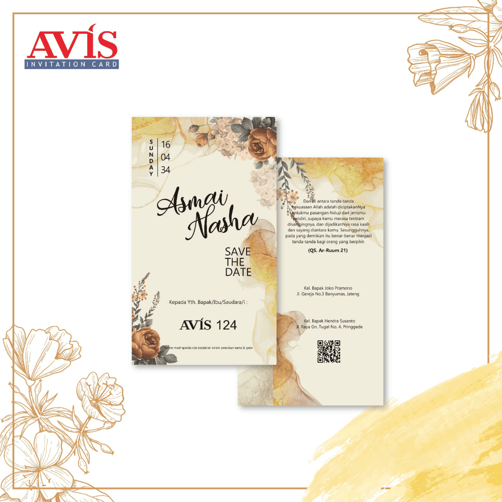 Jual Undangan Avis 124 | Undangan Pernikahan Rustic | Undangan ...