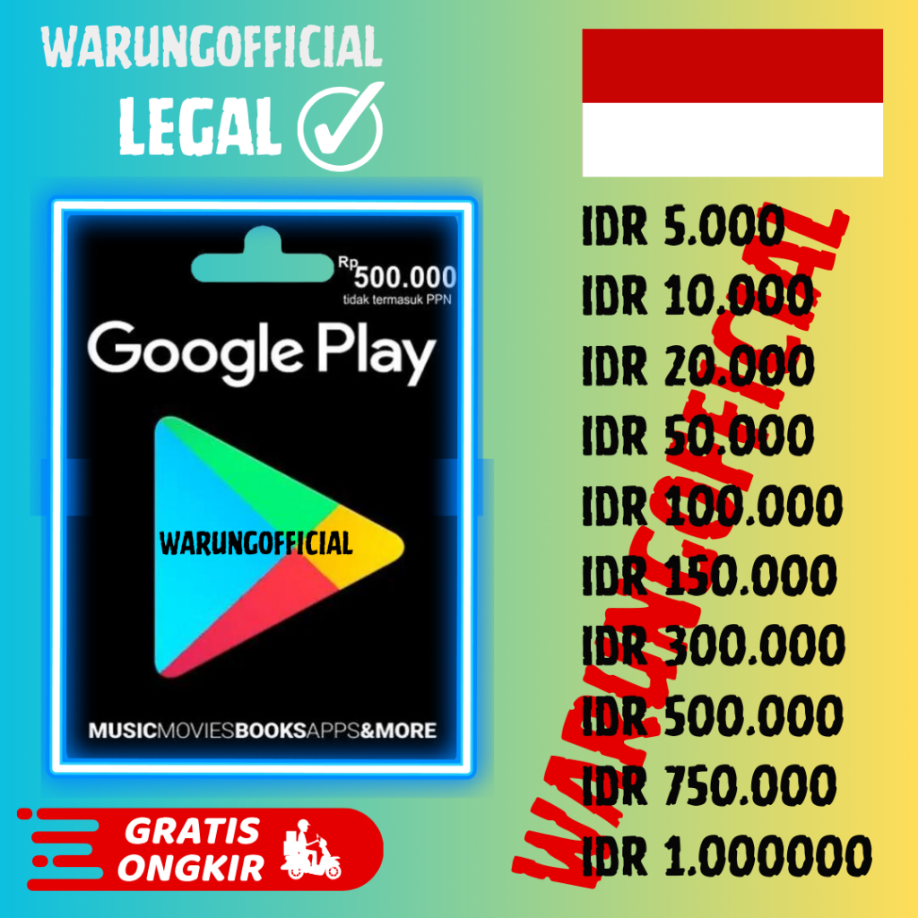 Jual SALE!!! Gift Card Wallet Google Play Store Indo IDR 5000 5k ...
