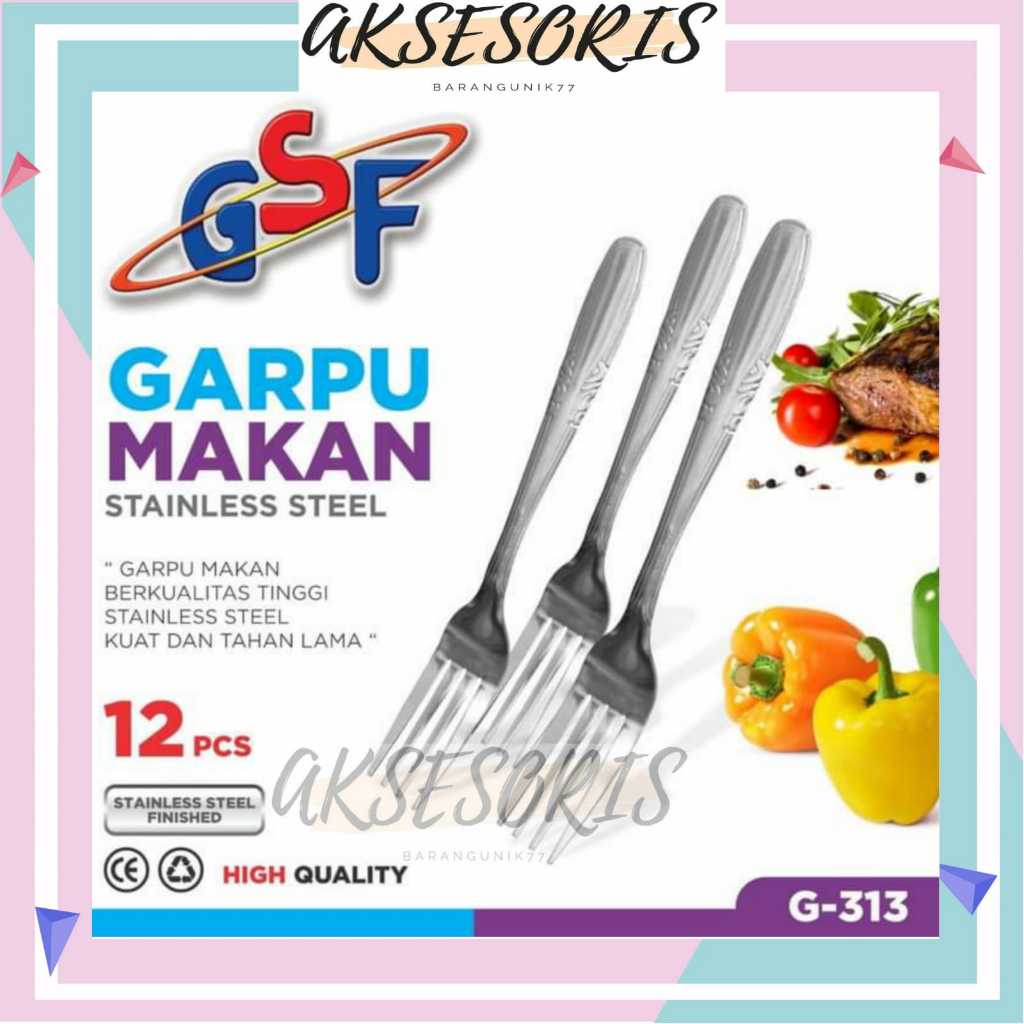 Jual GARPU MAKAN GSF G-313 / GARPU MAKAN STAINLESS GSF 313 / GARPU STAINLESS 1 LUSIN / GARPU ...