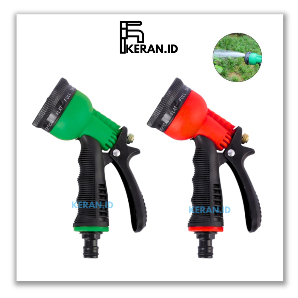 Jual [KERAN.ID] Semprotan air 7 posisi Hoze Nozzle Dilapisi karet anti ...