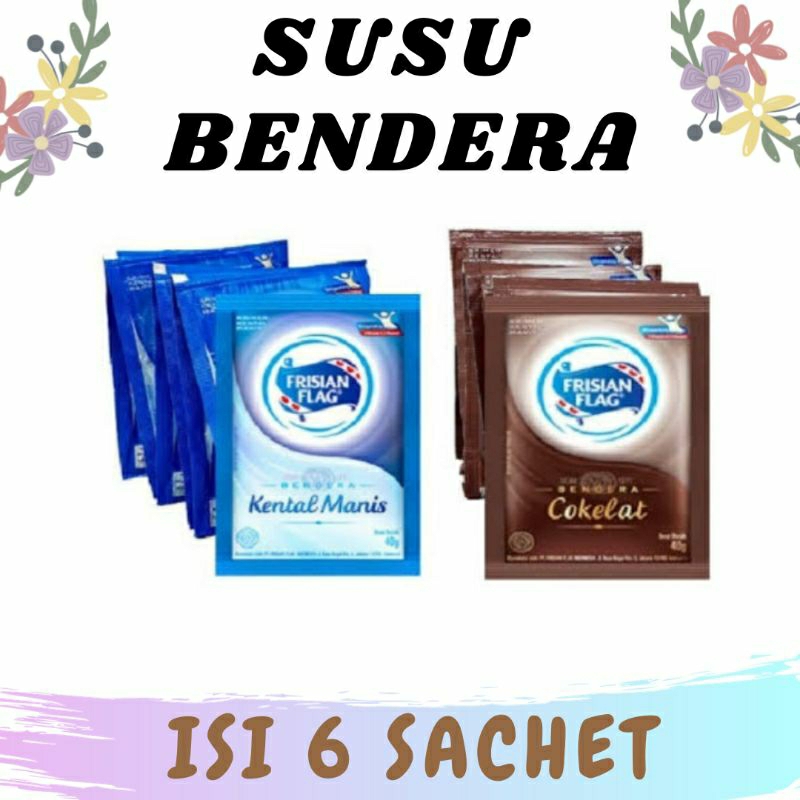 Jual Susu bendera/SKM 1 renceng isi 6 sachet Coklat dan putih | Shopee ...