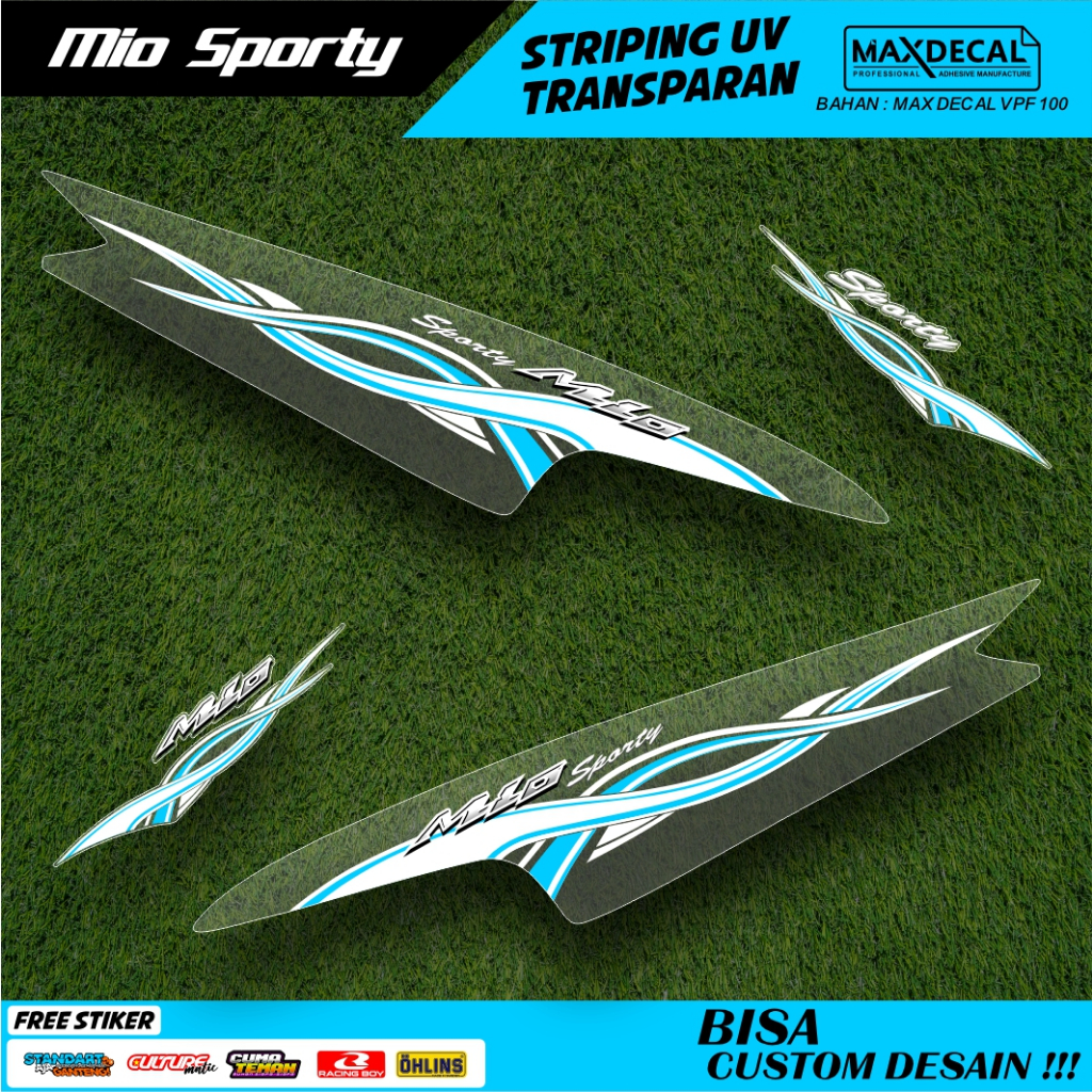 Jual sticker striping mio sporty smile transparan custome amore hitam ...