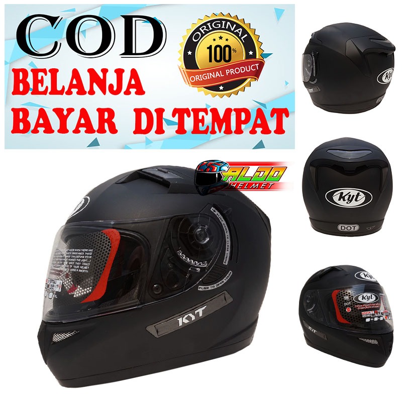 Jual HELM KYT K2 RIDER SOLID BLACK DOFF HELM FULL FACE TERBARU | Shopee ...