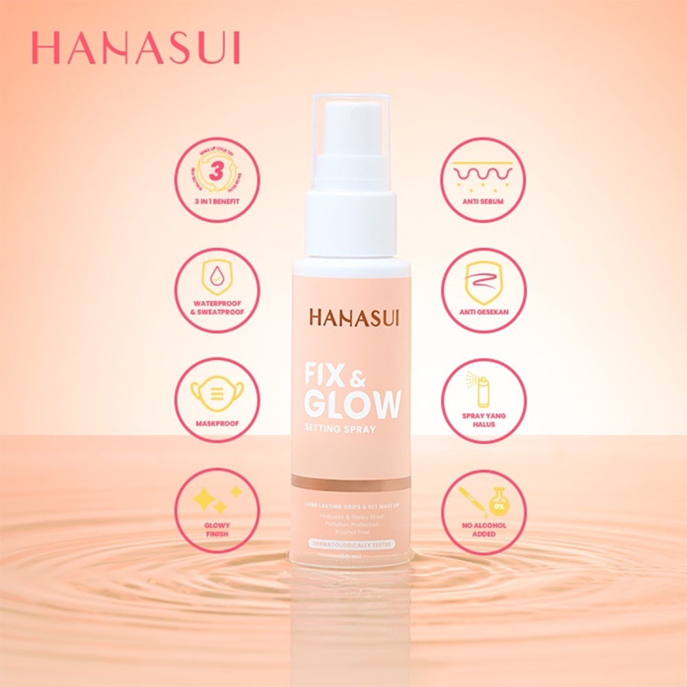 Jual Hanasui Makeup SERIES || Perfect Cheek Blush & Go || Fix & Glow ...