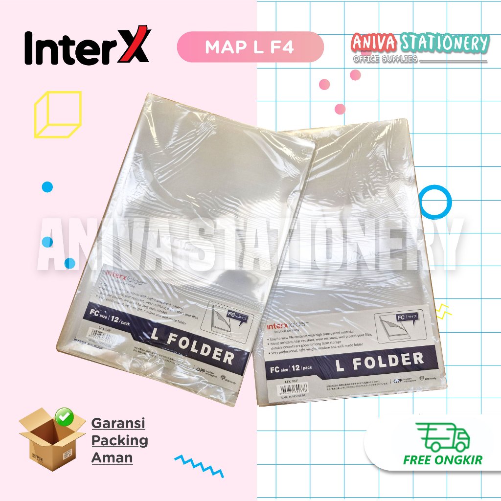 Jual INTERX MAP BENING PLASTIK L CLEAR SLEEVE FOLDER F4 ( 12 PCS ) | Shopee Indonesia