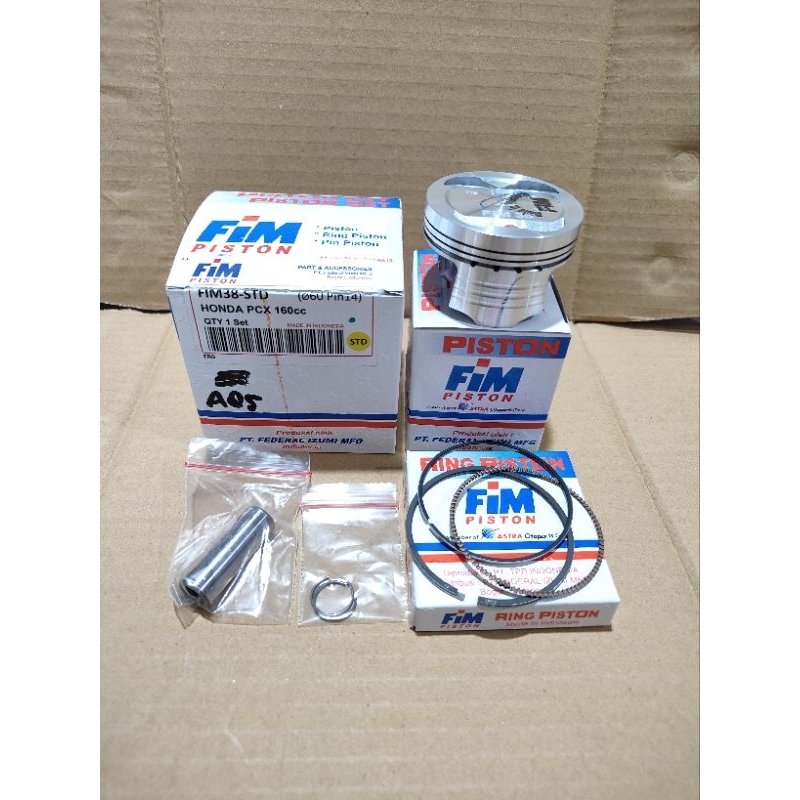 Jual Piston Seher Set Kit Fim 38 Honda PCX Vario 160 CC Os Oversize Std ...