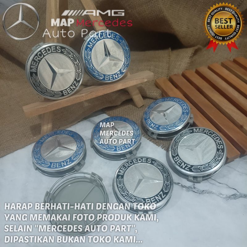 Jual DOP RODA TUTUP AS VELG EMBLEM MERCEDES BENZ 75MM LOGO PADI WHEEL ...