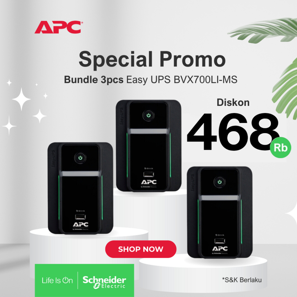 Jual Paket Bundling UPS APC Easy UPS BVX 700VA 360W X 3 Unit | Shopee ...