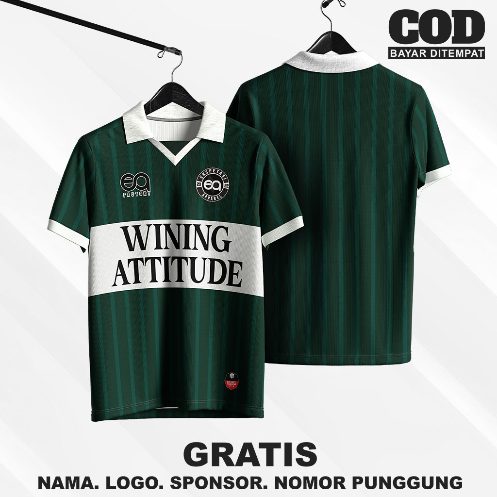 Jual Jersey Retro Fullprinting /Jersey Vintage Clasik Hijau Salur (Bisa ...