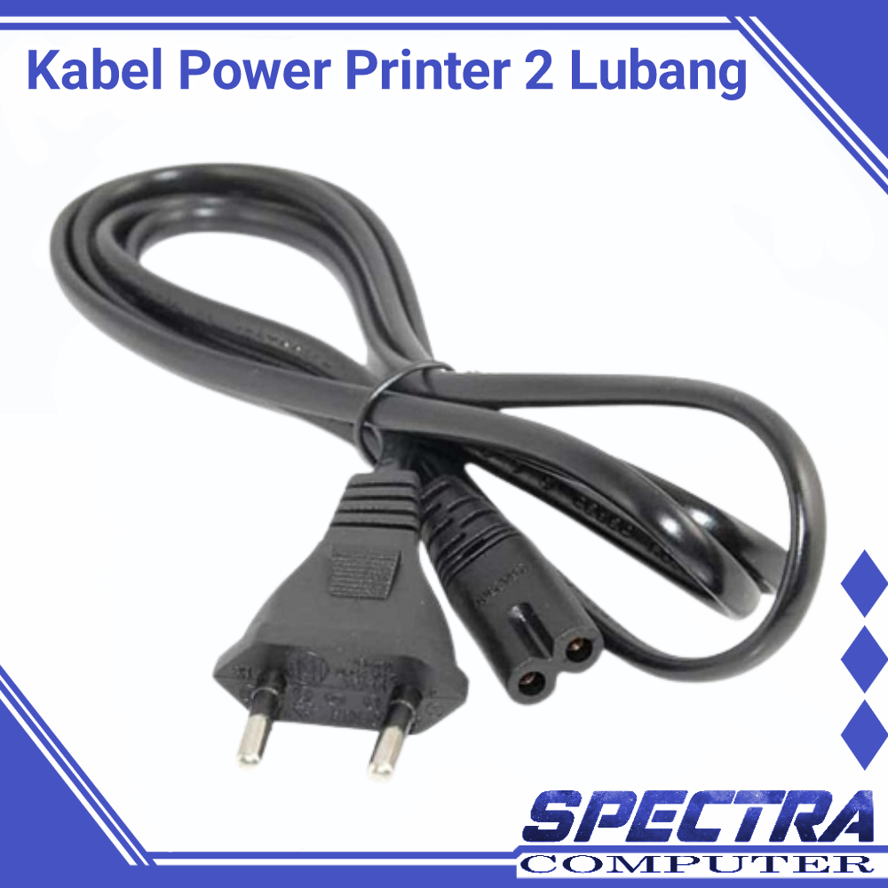 Jual Kabel Power Listrik Colokan Angka 8 / 2 Lubang Adaptor Printer ...