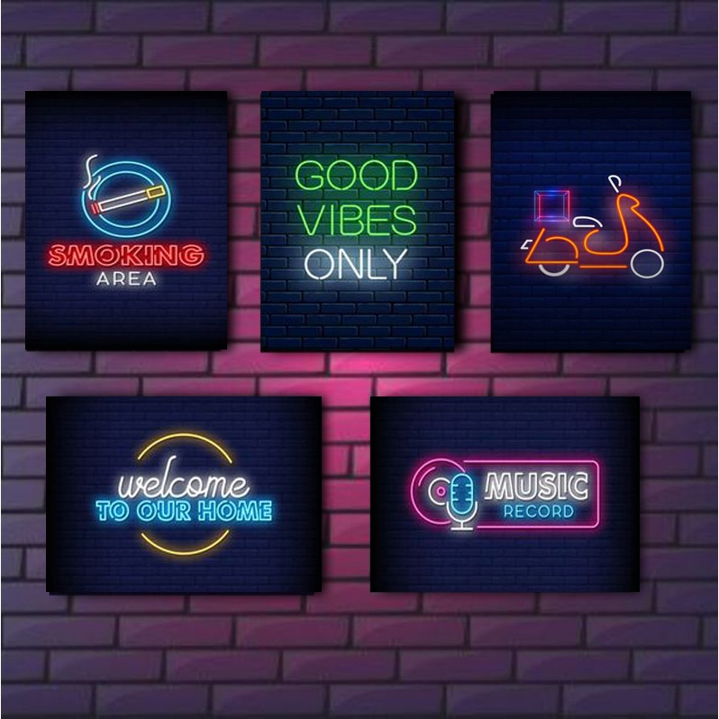 Jual (COD) 20 x 30 Poster Neon Kamar Cowo keren Aestetic Hiasan dinding ...