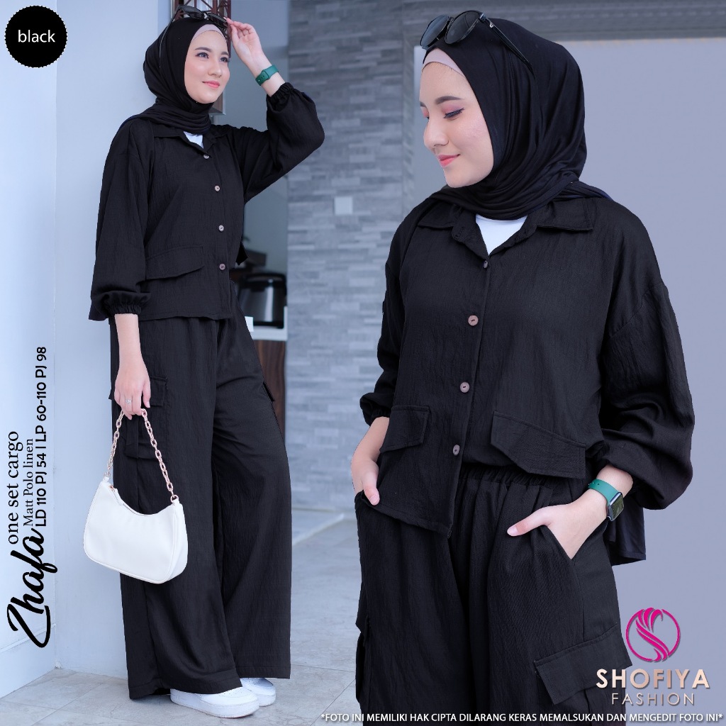 Jual ZHAFA ONE SET ATASAN DAN CARGO BY SHOFIYA | Shopee Indonesia
