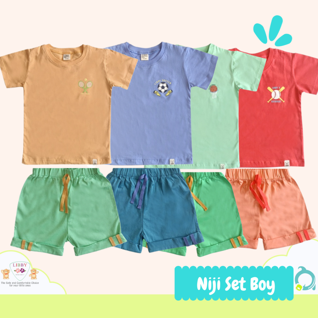 Jual LIBBY Niji Set Boy Size 9-12 Bulan | 1-2 Tahun (1 stel/pack) | Shopee Indonesia