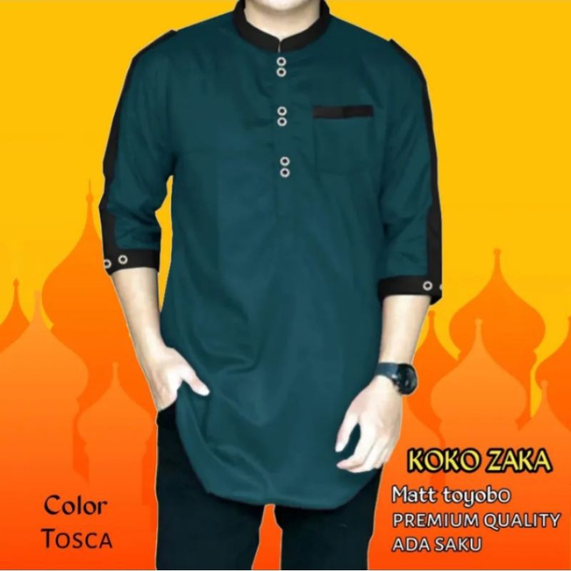 Jual Baju Koko Kurta Zaka,Baju Koko Muslim Pria bahan premium | Shopee ...