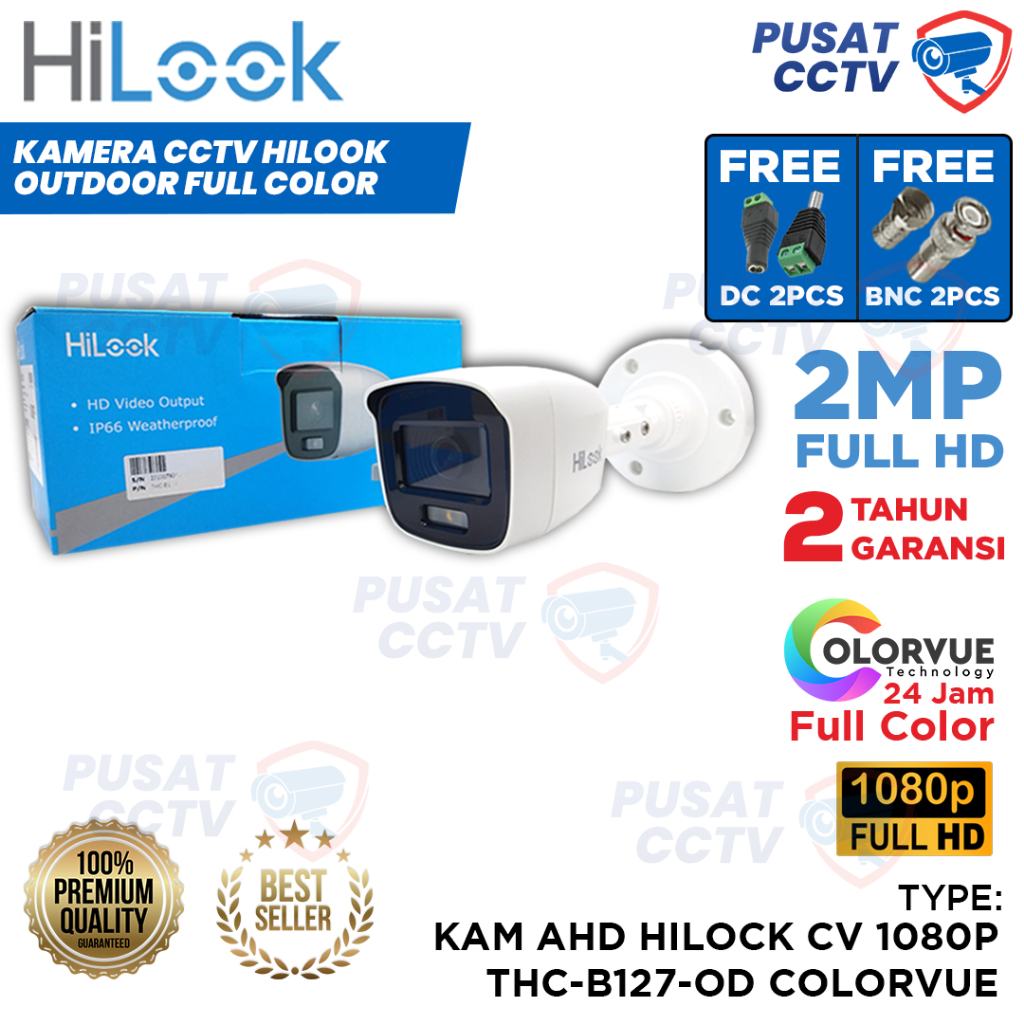 Jual Kamera, Camera CCTV Hilook Hikvision 2MP ColorVu Full Color 24 Jam ...