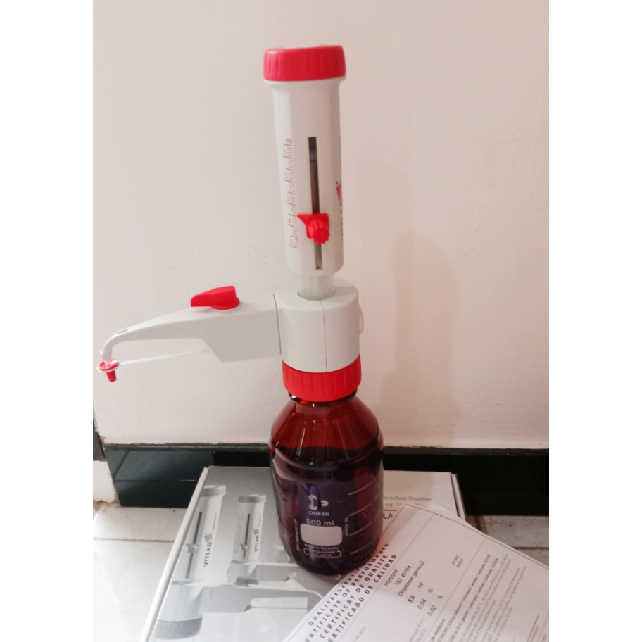 Jual Bottle Top Dispenser Genius Vitlab 0.5 - 5.0 ml complete with Laboratory Bottle 500 ml ...
