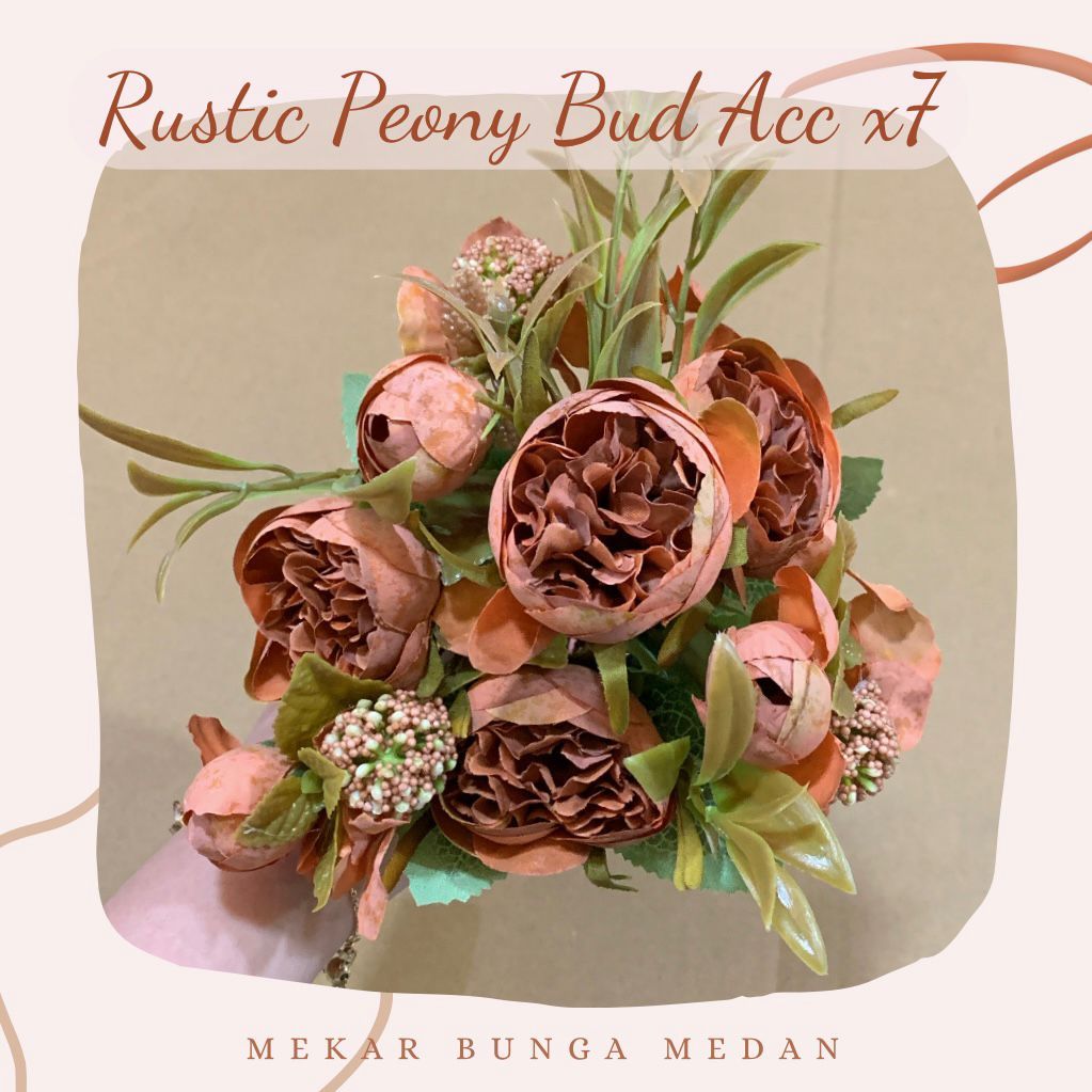 Jual JB 10 (8 WARNA) Bunga Artifisial Rustic Peony Bud ACC x7 Kuntum ...