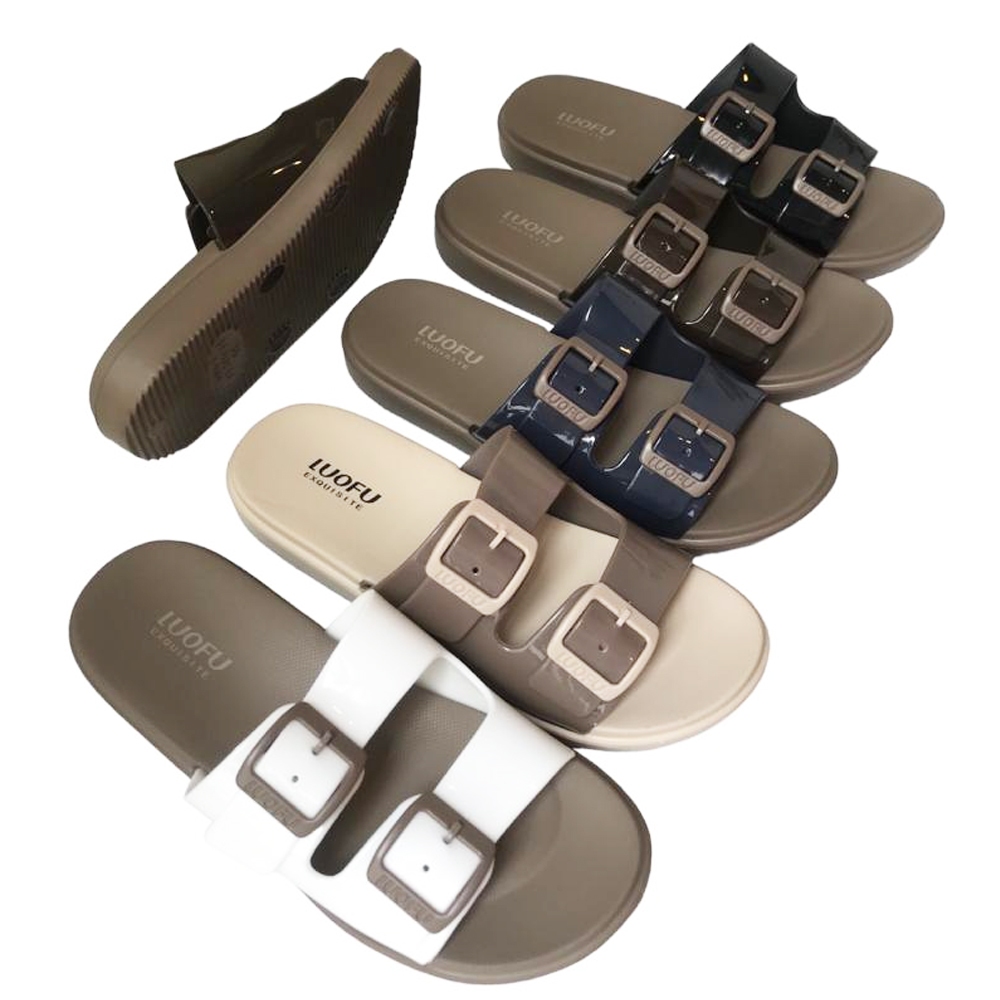 Jual LUOFU Sendal Selop Ban Dua Gesper Jelly Karet Eva Wanita E7188 ...